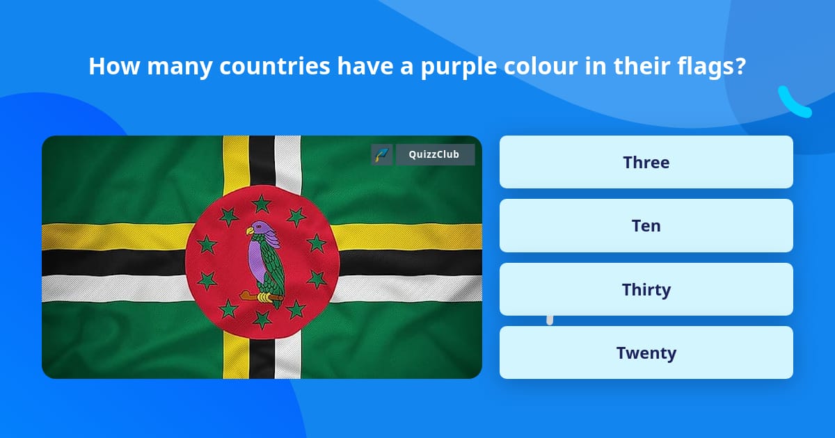 How many countries have a purple... | Trivia Answers | QuizzClub
