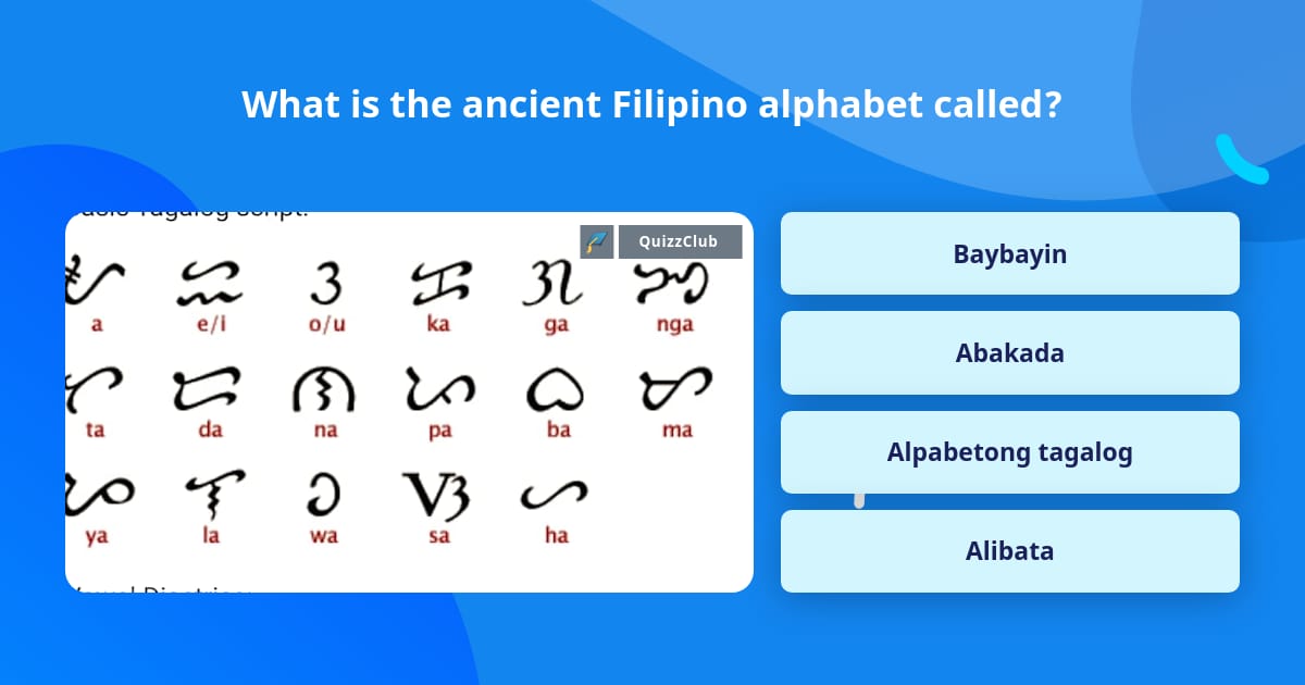 What is the ancient Filipino... | Trivia Questions | QuizzClub