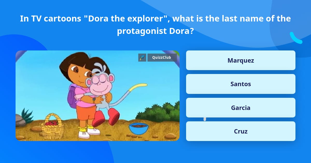 In TV cartoons "Dora the explorer",... | Trivia Questions | QuizzClub