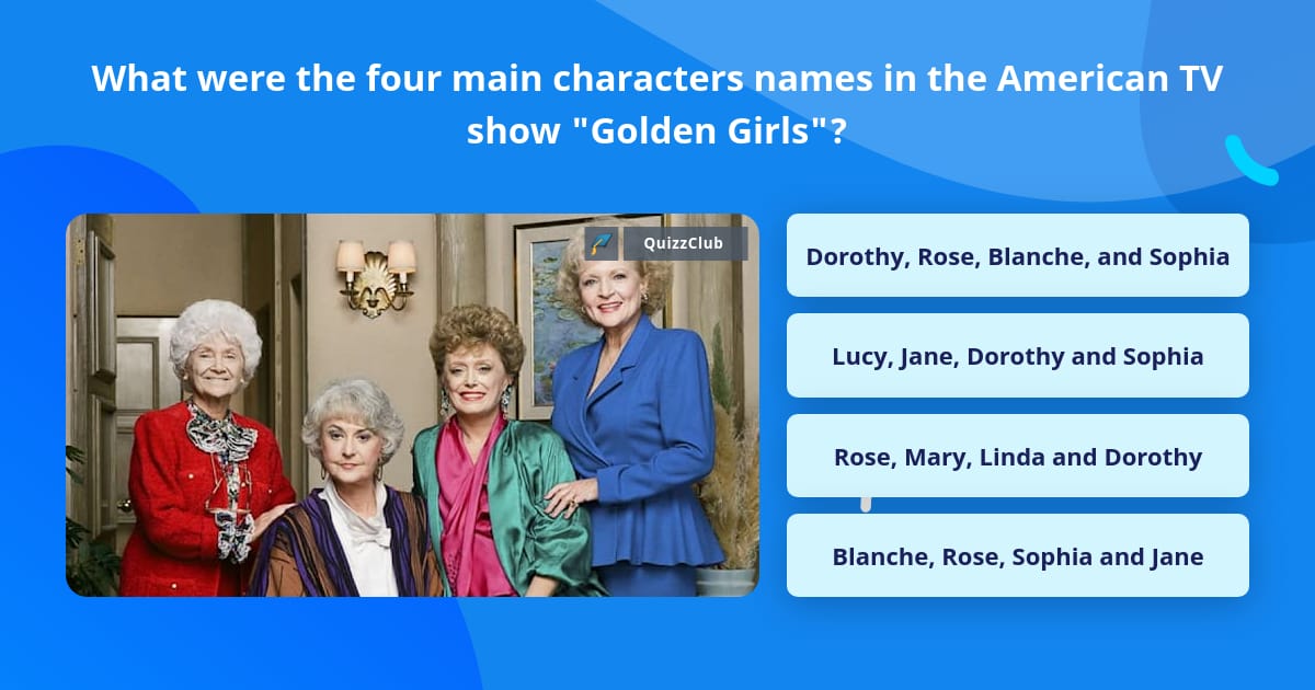 What were the four main characters... | Trivia Questions | QuizzClub