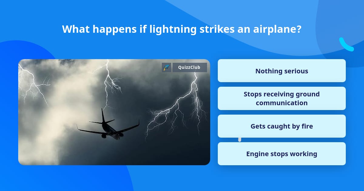 What happens if lightning strikes an... | Trivia Questions | QuizzClub