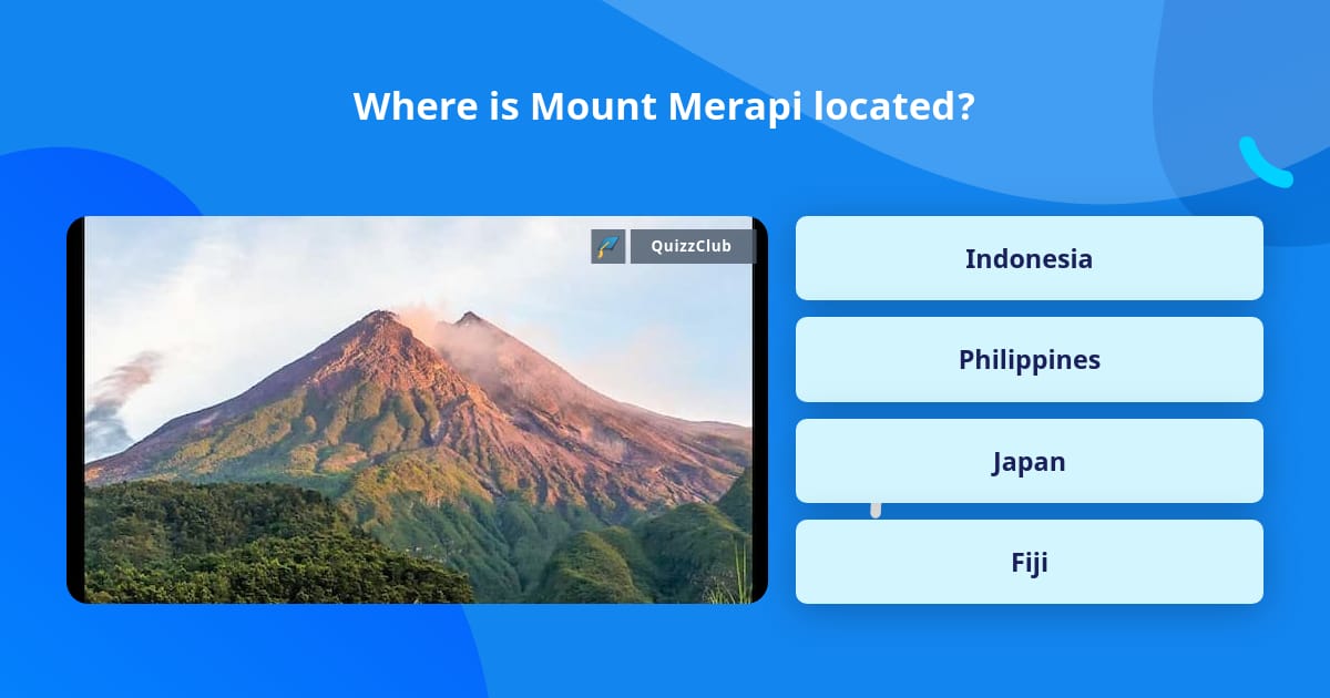Where is Mount Merapi located? | Trivia Questions | QuizzClub