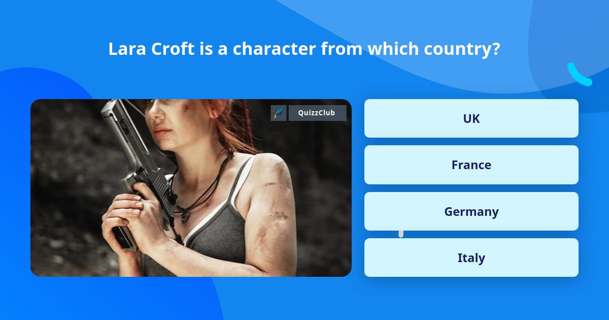 Lara Croft is a character from which... | Trivia Questions | QuizzClub