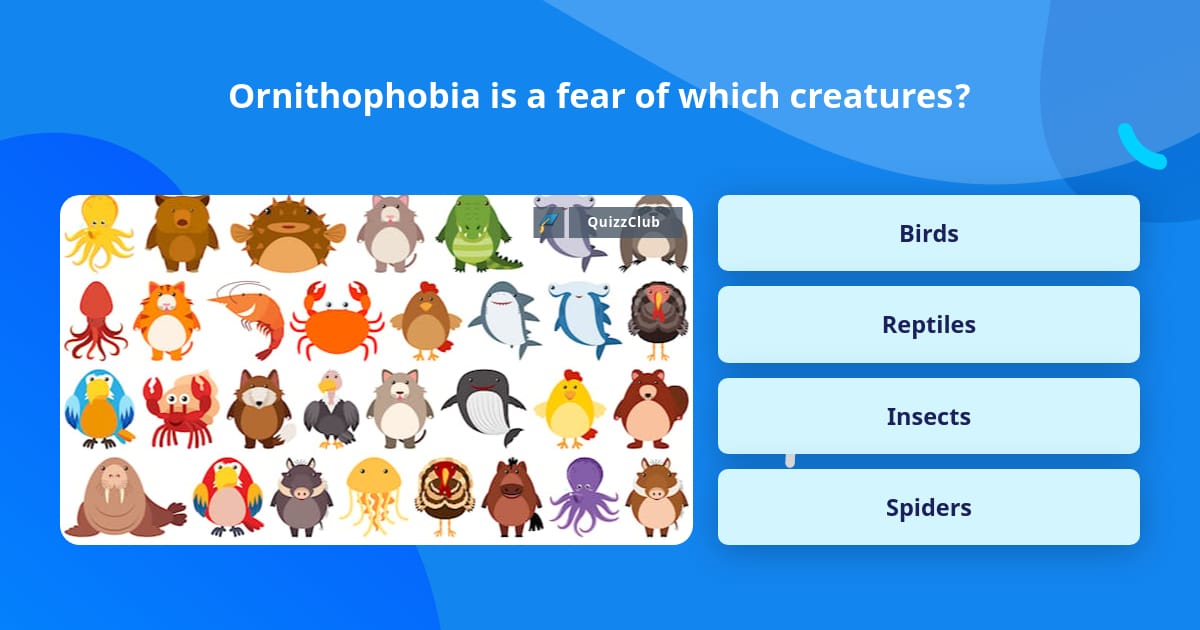 Ornithophobia is a fear of which... | Trivia Questions | QuizzClub