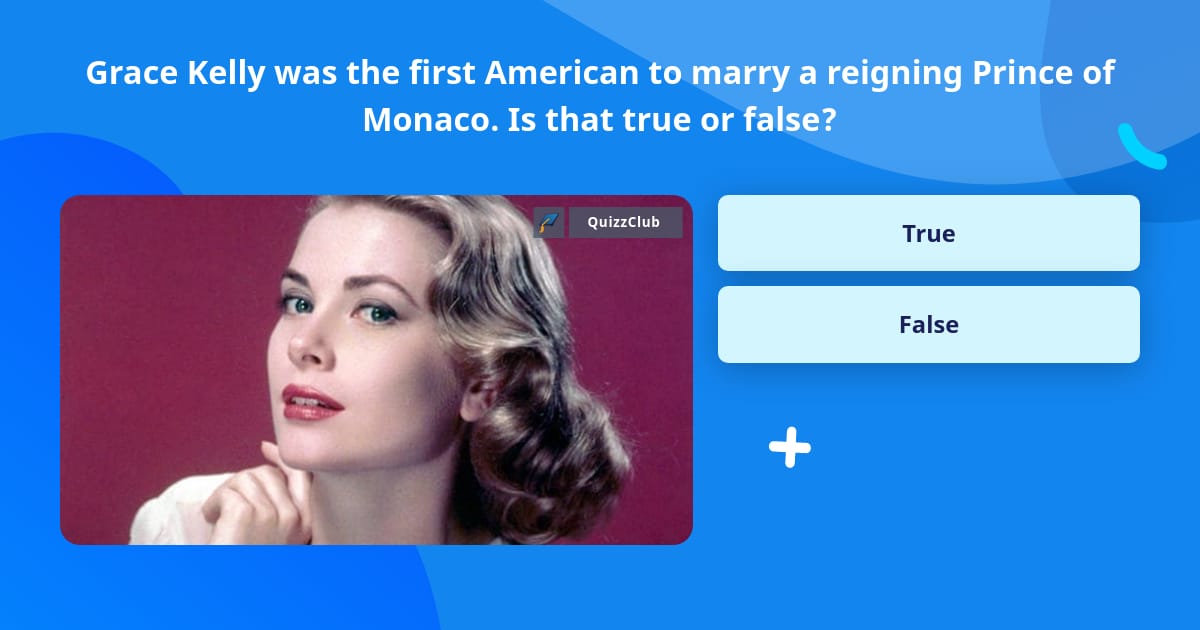 Grace Kelly was the first American... | Trivia Questions | QuizzClub