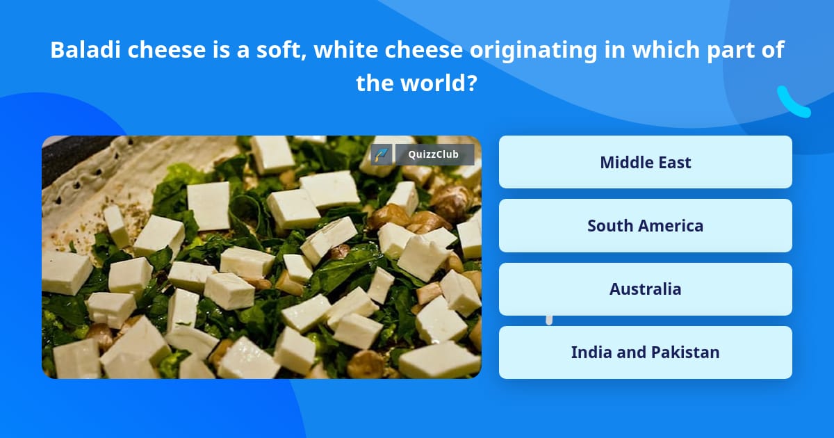 Baladi cheese is a soft, white... | Trivia Answers | QuizzClub