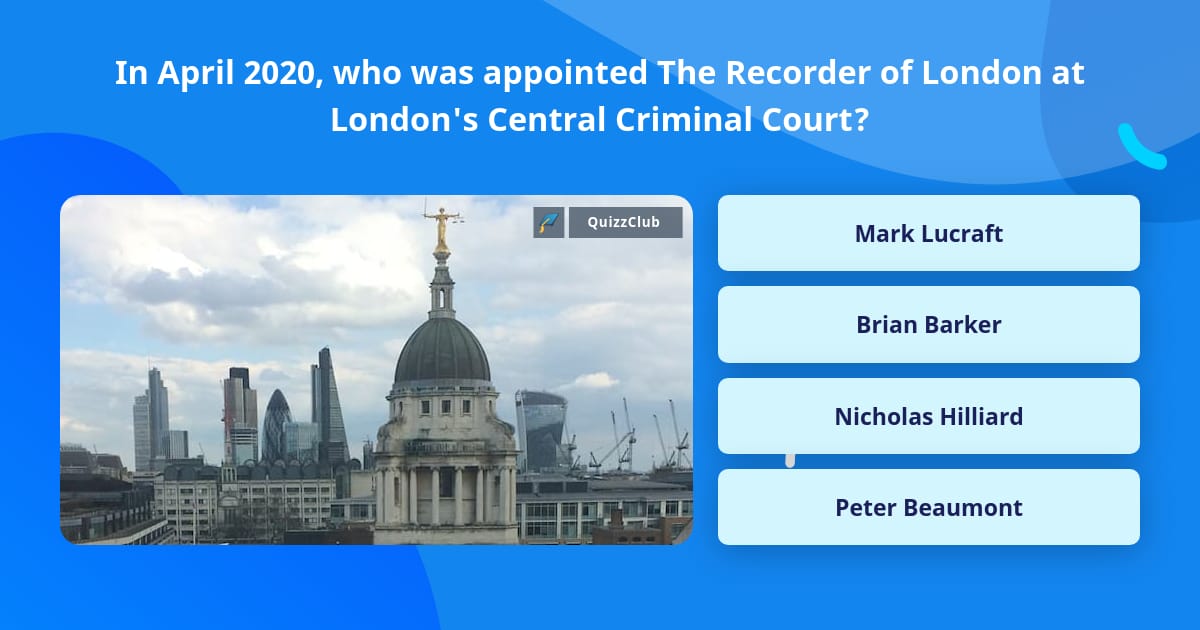 In April 2020, who was appointed The... | Trivia Questions | QuizzClub