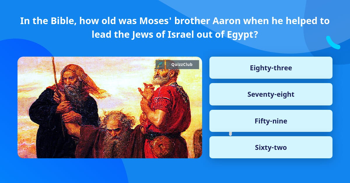 In the Bible, how old was Moses'... | Trivia Questions | QuizzClub
