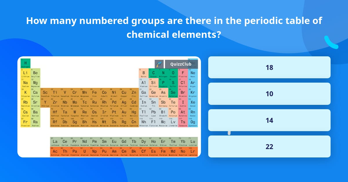 How many numbered groups are there... | Trivia Answers | QuizzClub