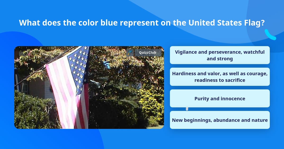 What does the color blue represent... | Trivia Answers | QuizzClub
