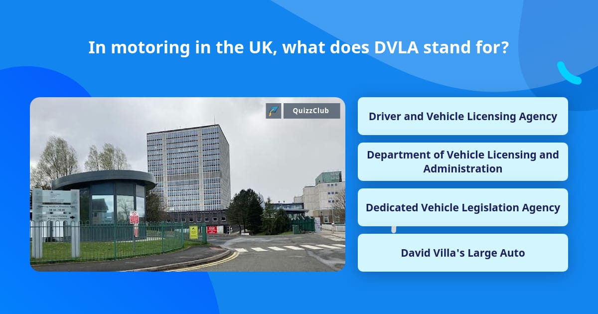 In motoring in the UK, what does... | Trivia Questions | QuizzClub