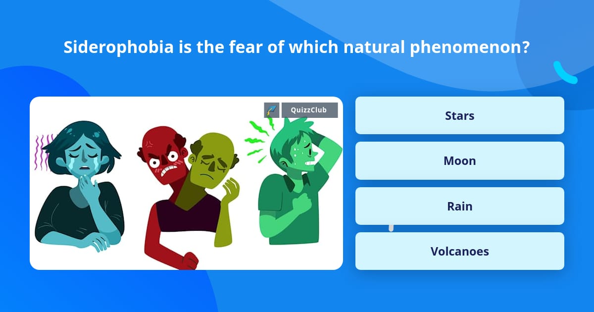 Siderophobia is the fear of which... | Trivia Questions | QuizzClub