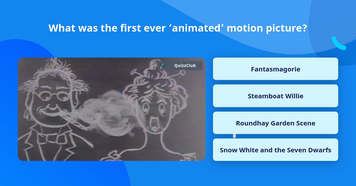 What was the first ever ‘animated’... | Trivia Questions | QuizzClub