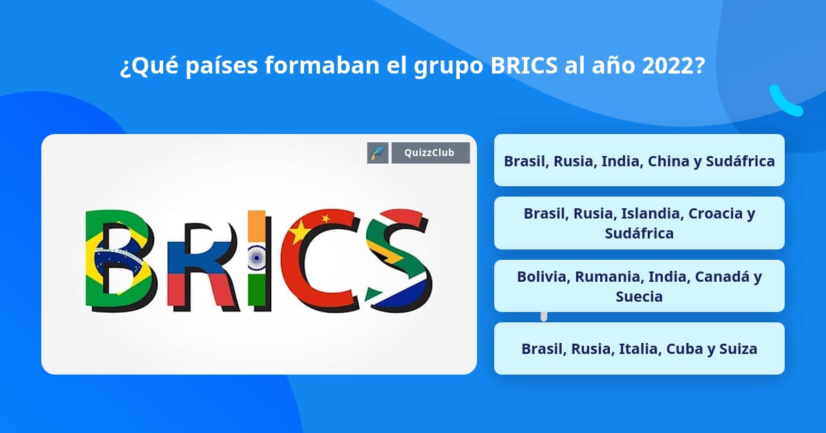 ¿Qué países formaban el grupo BRICS... | Las Preguntas Trivia