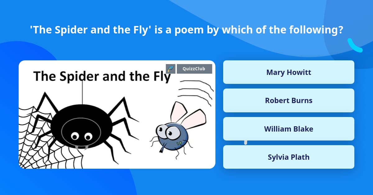 'The Spider and the Fly' is a poem... | Trivia Questions | QuizzClub