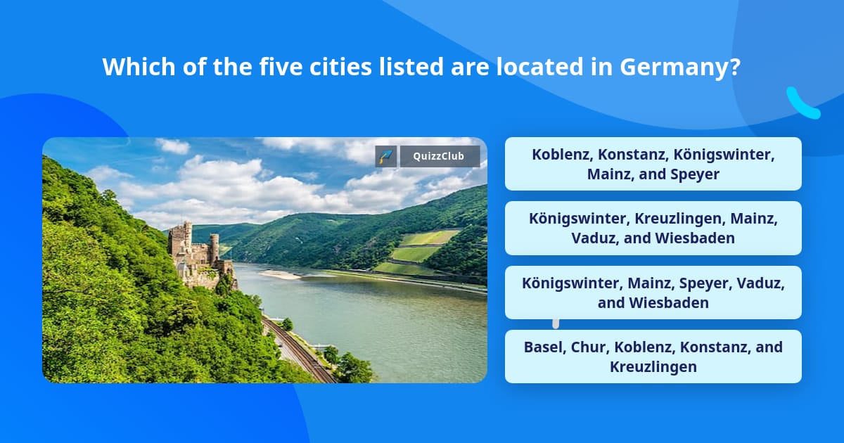 Which of the five cities listed are... | Trivia Questions | QuizzClub