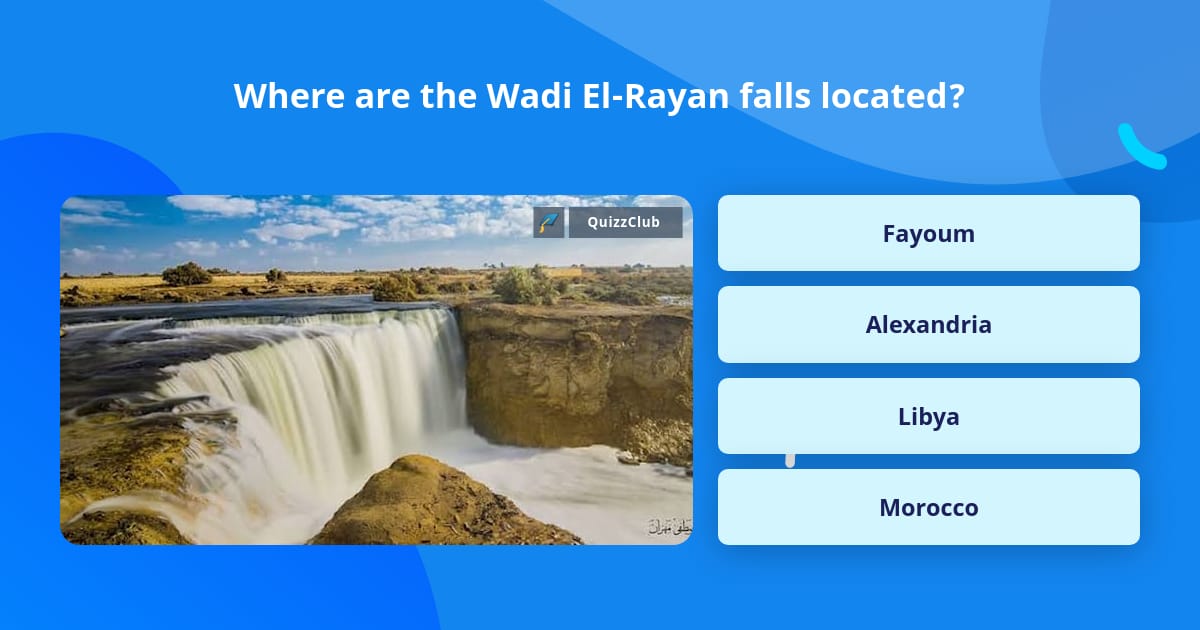 Where are the Wadi El-Rayan falls... | Trivia Questions | QuizzClub