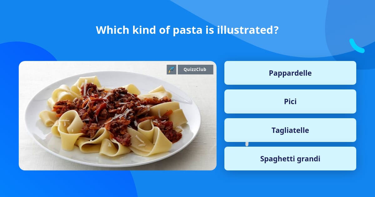 Which kind of pasta is illustrated? | Trivia Questions | QuizzClub