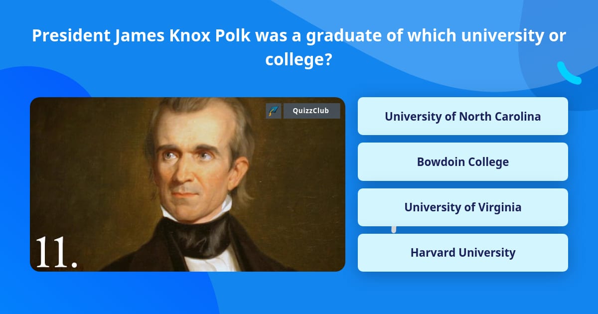 President James Knox Polk was a... | Trivia Questions | QuizzClub